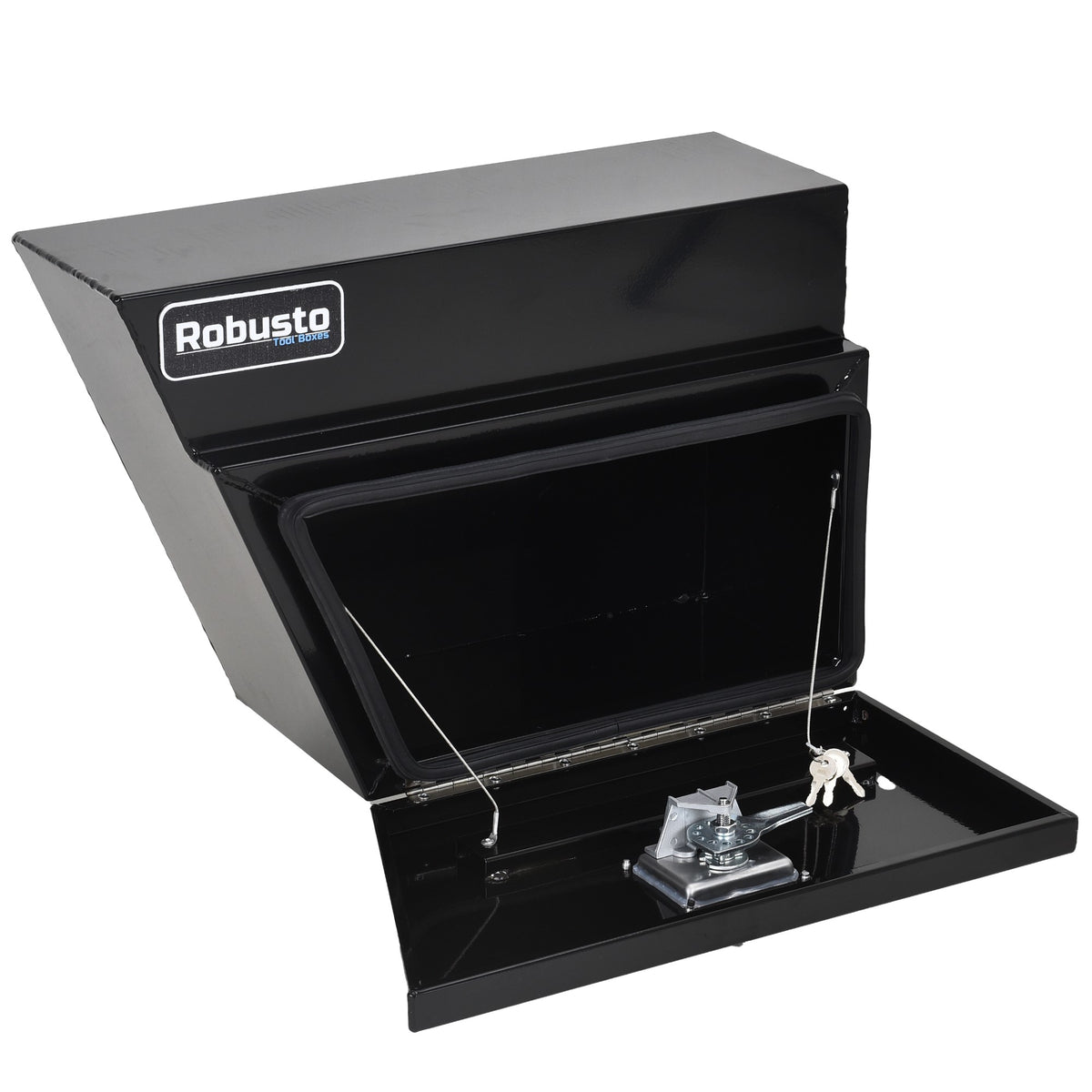Aluminium Under Tray Tool Box 600mm Black Storage Pair Set | Robusto