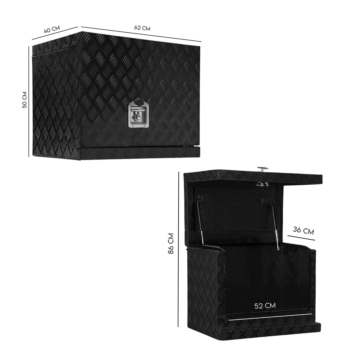Heavy-Duty Aluminium Generator Toolbox Black | Boximus